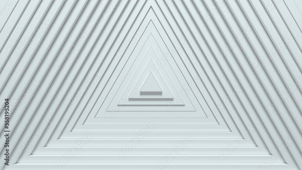 Abstract triangles pattern with offset effect. Animation of white blank triangles. Abstract ...