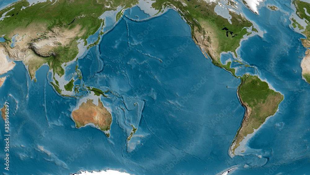 Pacific tectonic plate - raster. Satellite Stock Illustration | Adobe Stock