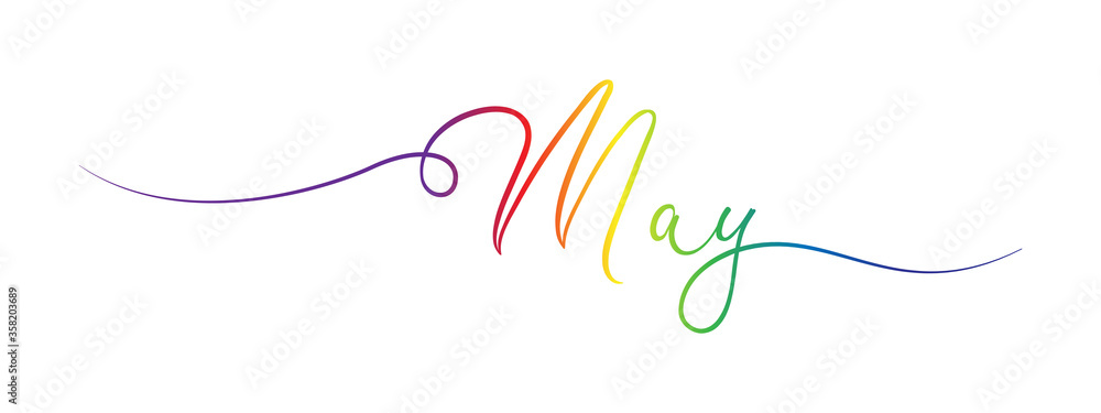 may letter calligraphy banner colorful gradient Stock Vector | Adobe Stock