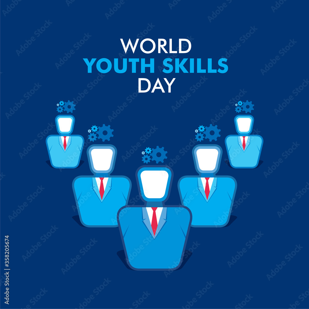 world youth skills day poster or banner design Stock Vector | Adobe Stock