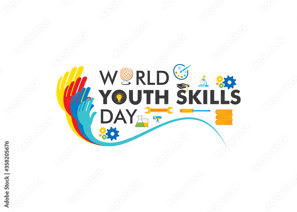 world youth skills day poster or banner design Stock Vector | Adobe Stock