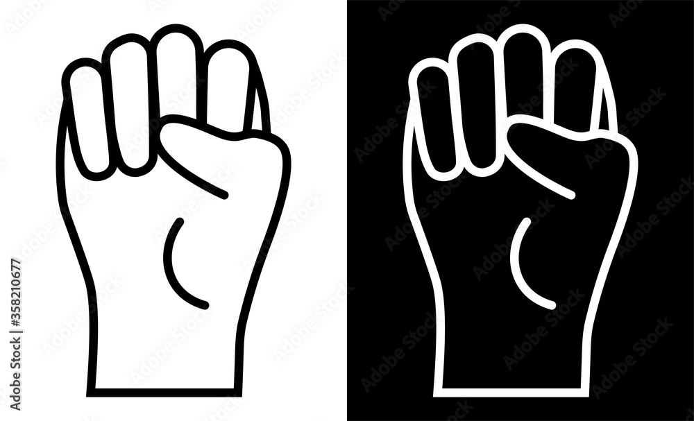 hand clenched fist icon. Symbol of freedom and the fight against ...