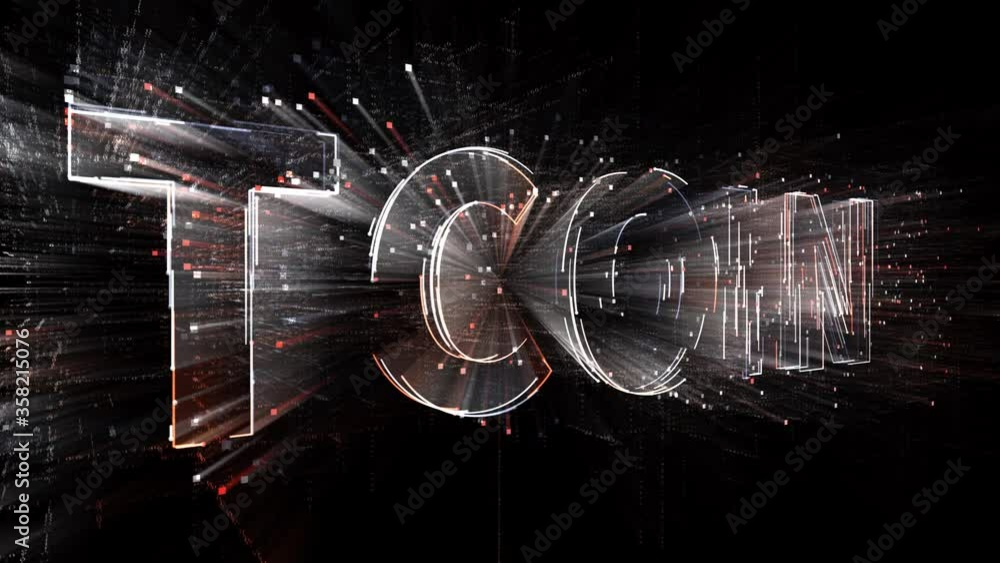 4k BITCOIN word tag cloud;binary computer code.The Matrix binary text design animation;changing ...