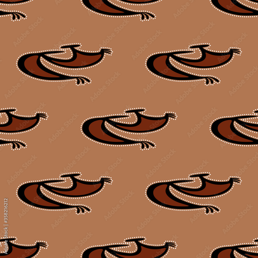 Seamless geometrical pattern with ornate abstract shapes. Ancient ...