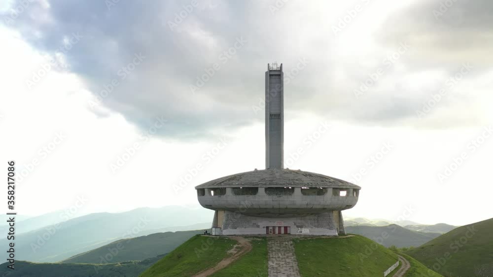 Vidéo Stock Buzludja, Bulgaria. Dron top view on one of the largest in ...