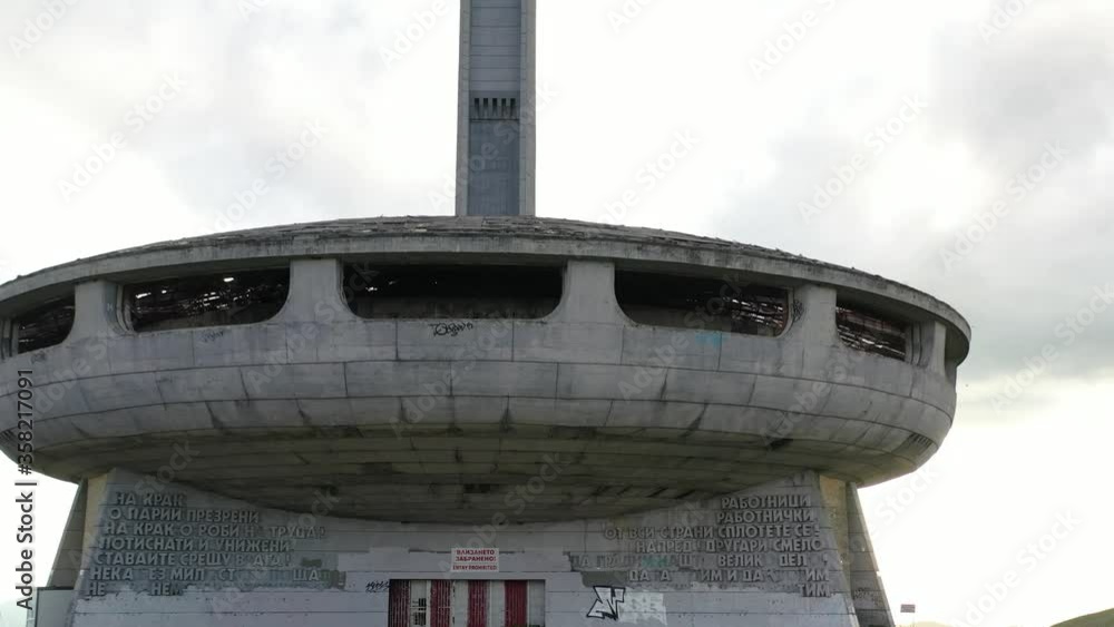 Vidéo Stock Buzludja, Bulgaria. Dron top view on one of the largest in ...