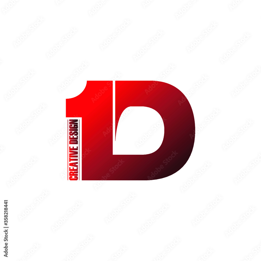 Letter 1D logo design vector. monogram logo vector illustration. Stock ...
