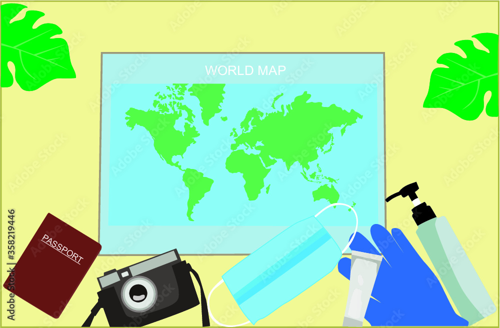 New normal Preparation for summer travel Illustration. Solution for ...