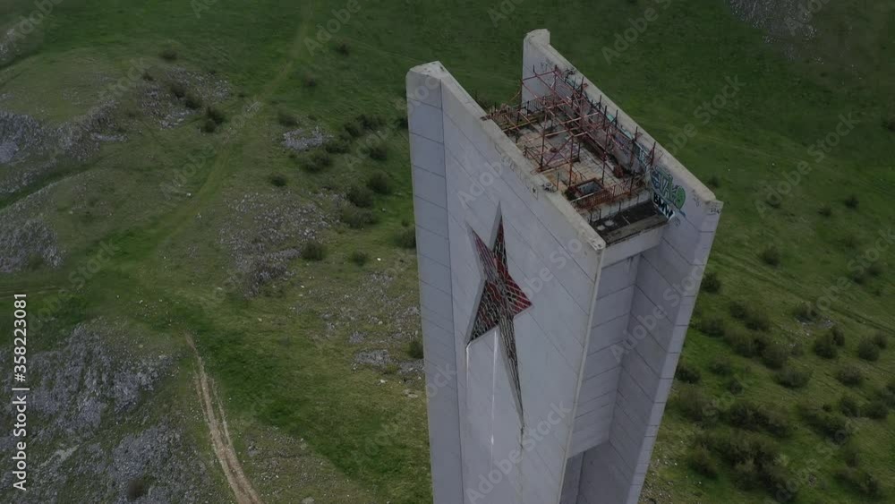 Vidéo Stock Buzludja. Dron top view on one of the largest in Europe ...