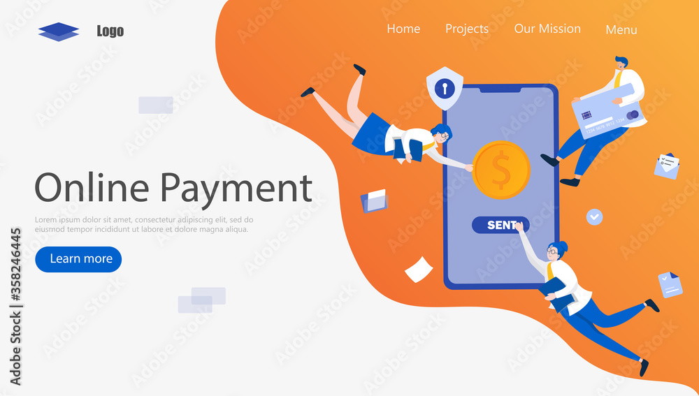 Online Payment Vector Illustration Concept, Suitable for web landing ...