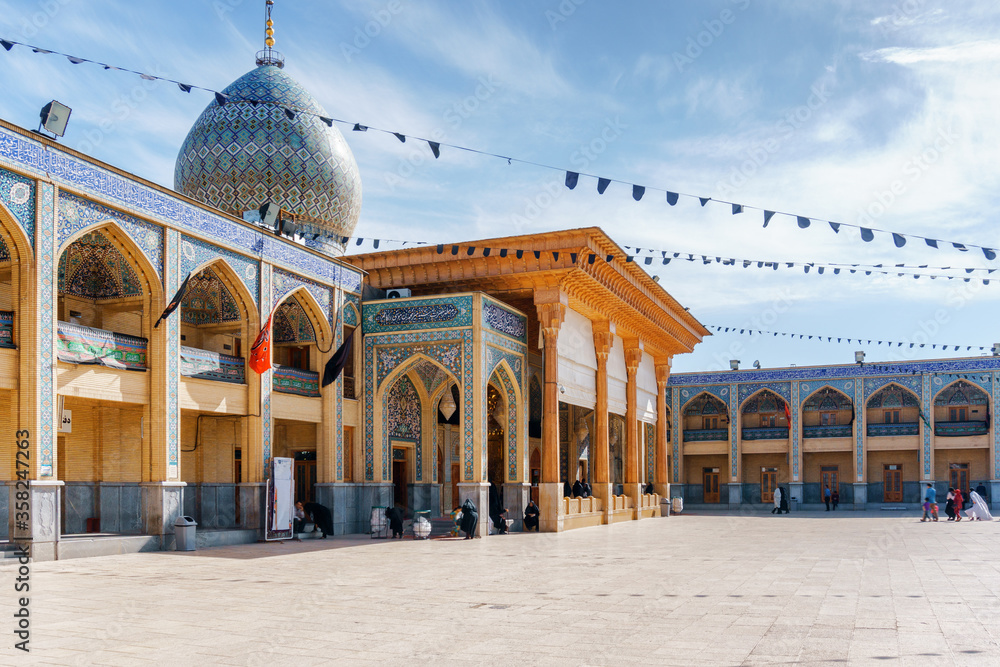 Awesome view of the Shah Cheragh Mosque and Mausoleum, Shiraz Stock ...