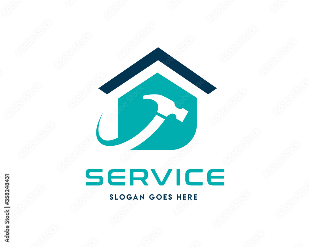 Abstract home service symbol logo design illustration Stock Vector ...