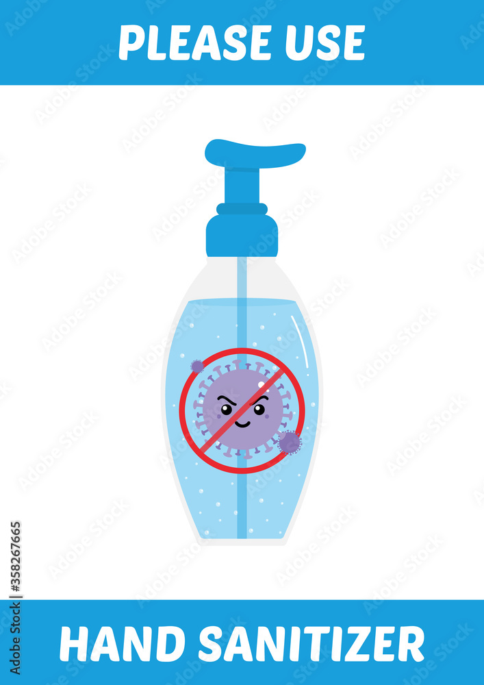 Use hand sanitizer gel vector poster template, printable A4 size ...