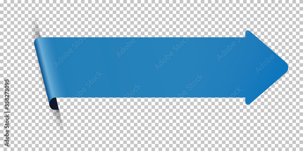 blue arrow bookmark banner for any text on transparent background Stock ...