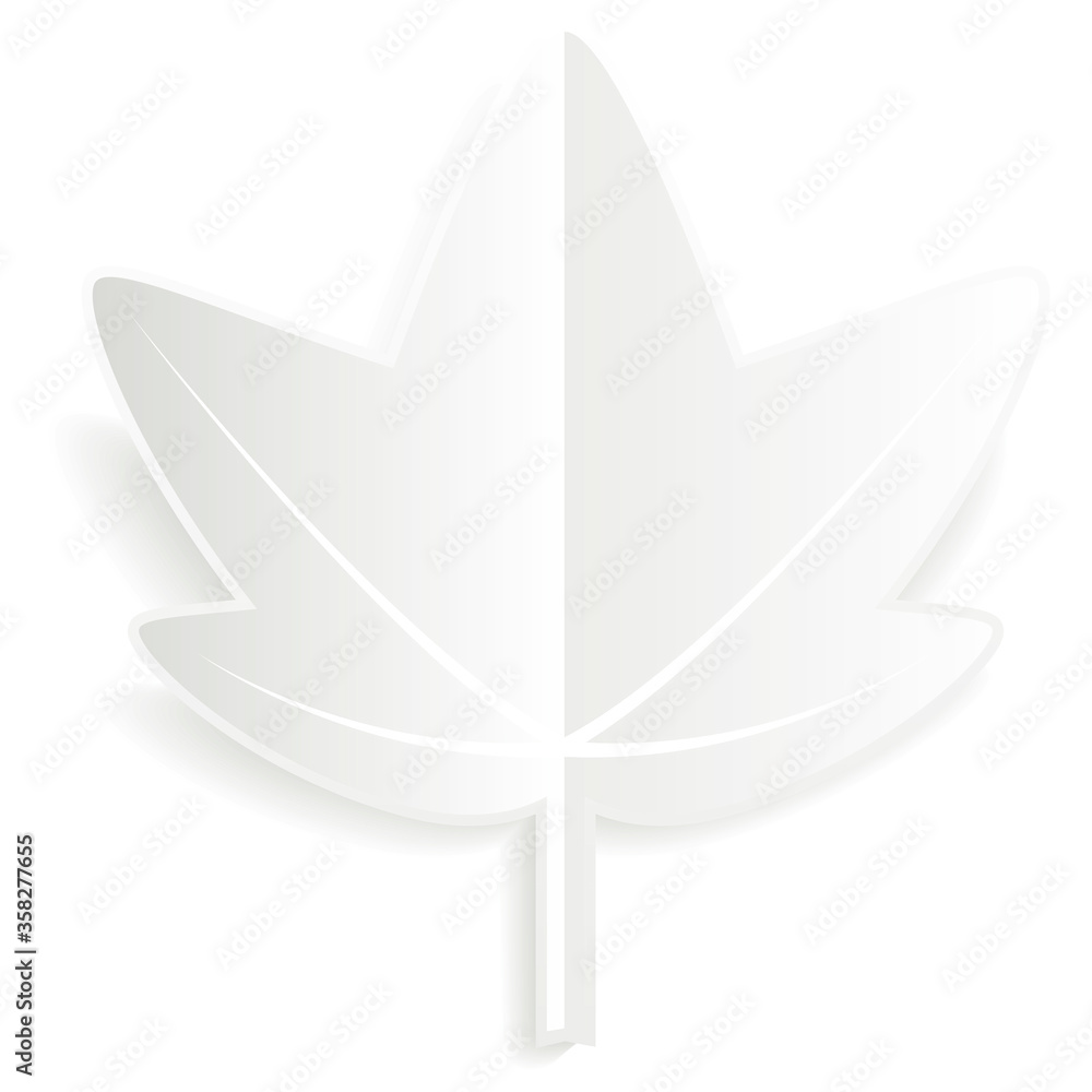 Leaf. Vector illustration that simulates the cut out paper style of a ...