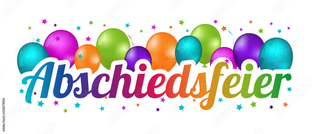 German Farewell Party Banner - Colorful Vector Illustration With ...