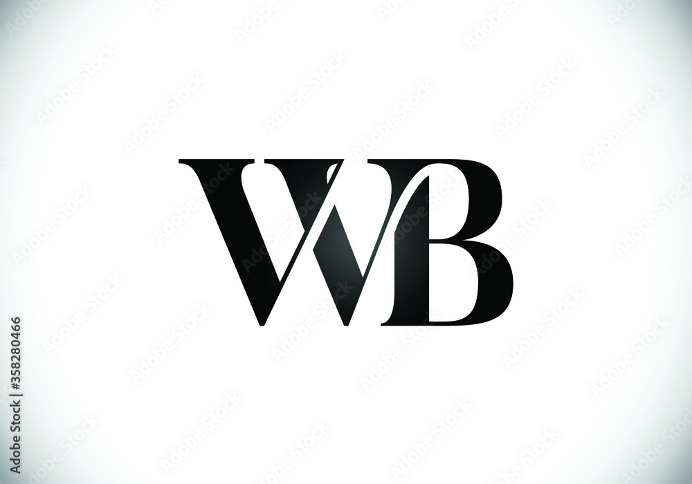 Initial Monogram Letter W B Logo Design Vector Template. WB Letter Logo ...