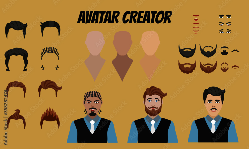Male avatar creator - faces and hairstyles to create your own personal ...