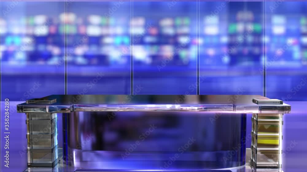 TV studio background with a glass table Stock Video | Adobe Stock