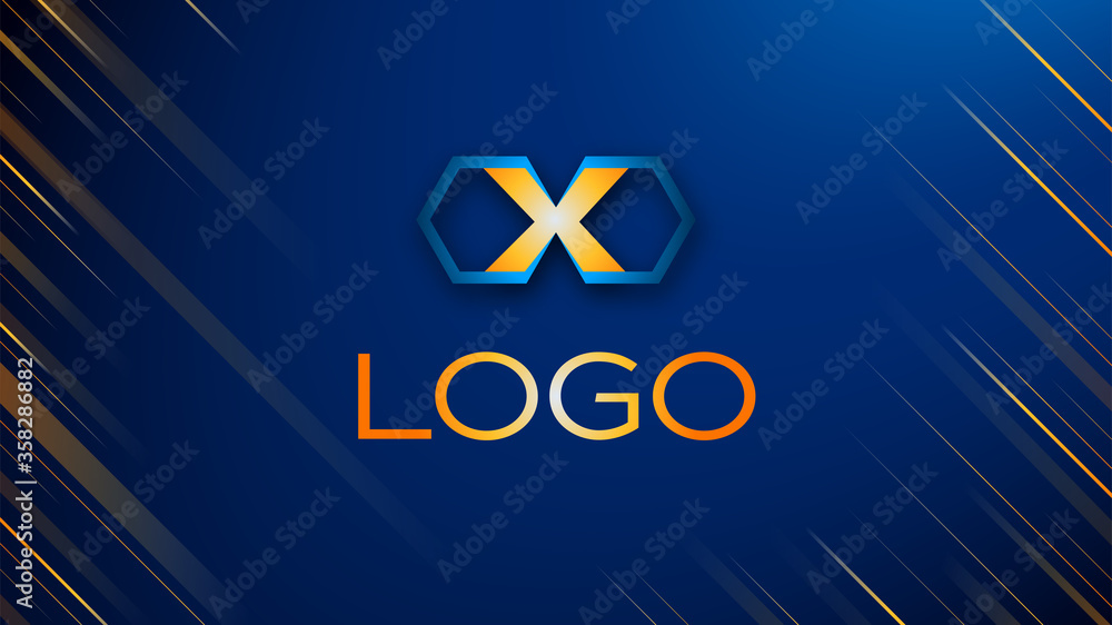 logo X with background for presentations, advertisements, videos ...