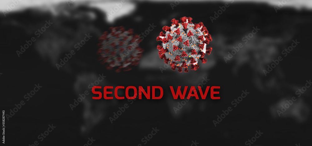 Second wave of COVID-19. Stay home and protect yourself. 3D ...