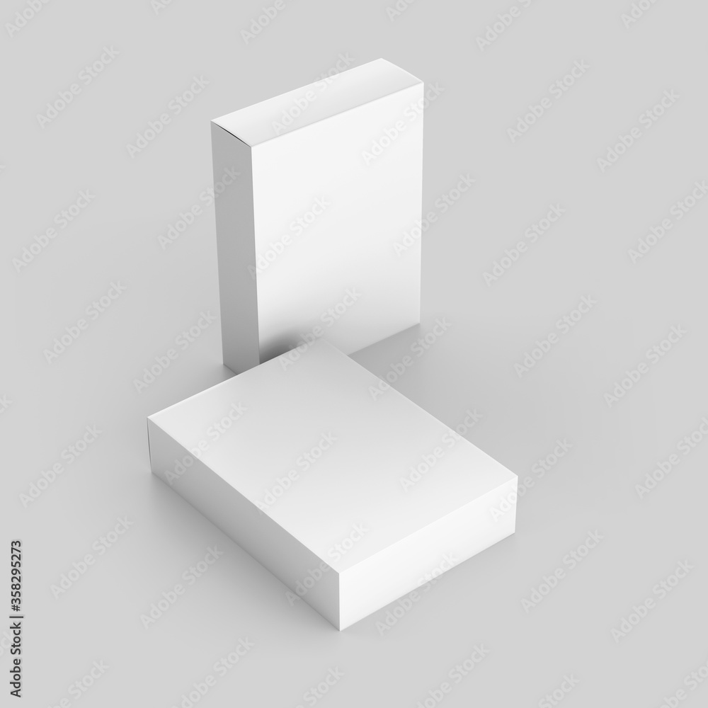 Blank white software box Mockup, medium size Cardboard package box, 3d ...