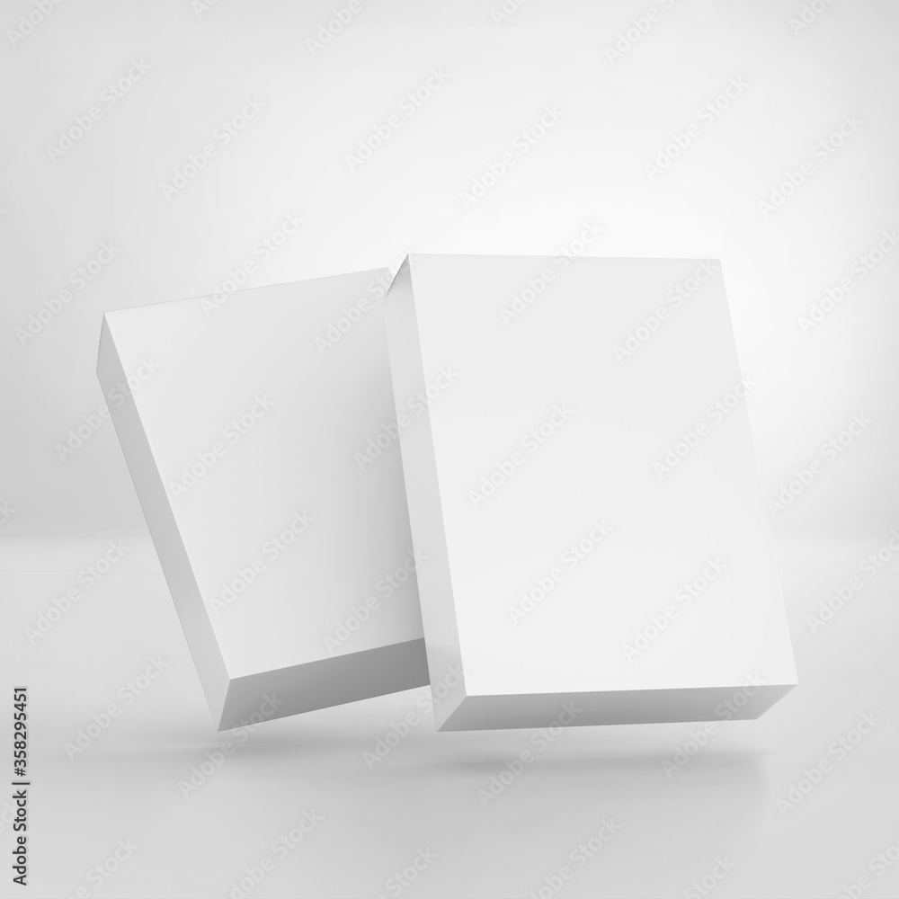 Blank white software box Mockup, medium size Cardboard package box, 3d ...