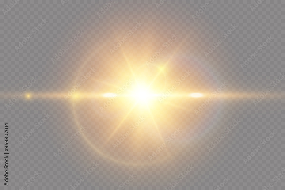 Glowing light explodes on a transparent background. with ray ...