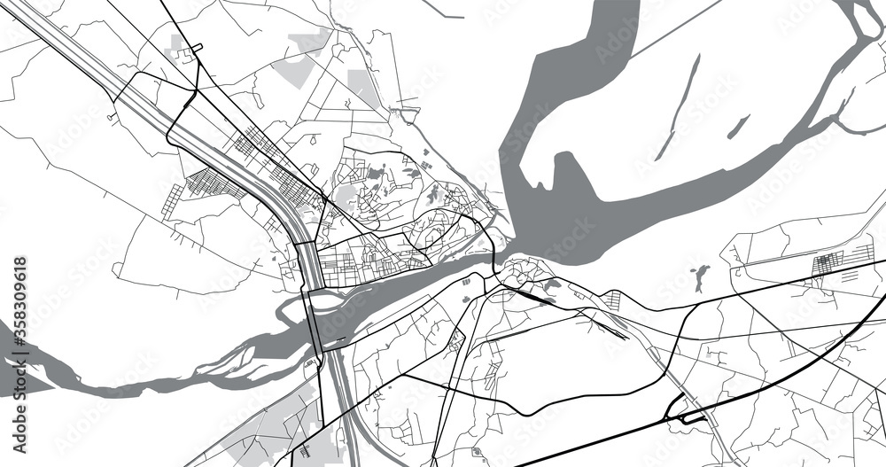 Urban vector city map of Sukkur, Pakistan, Asia. Stock Vector | Adobe Stock