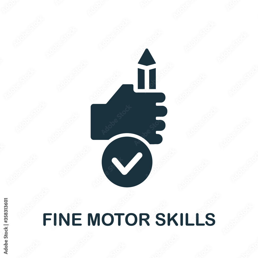 Fine Motor Skills icon. Simple element from child development ...