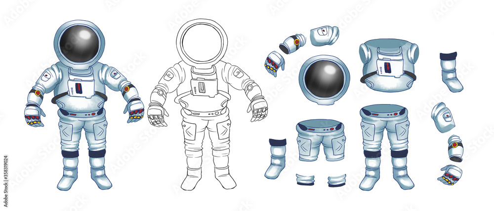 Astronaut character design for animation .There are many forms : Color ...
