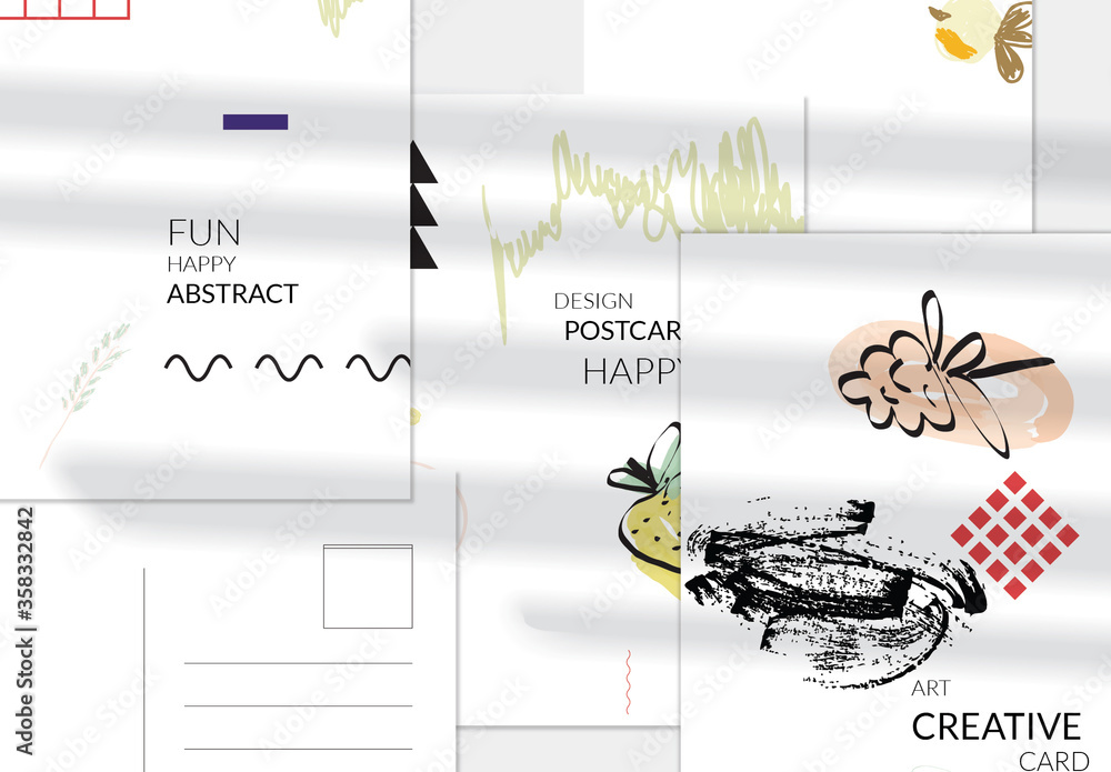 Raspberry on Orange with Scribble Vertical Postcard Layout Stock ...