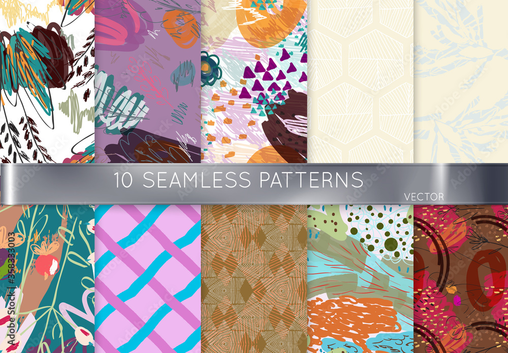 Pink Hatch Hand Drawn Seamless Pattern Art Kit Stock Template | Adobe Stock