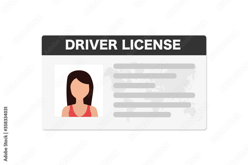 Flat man driver license plastic card template, id card vector ...