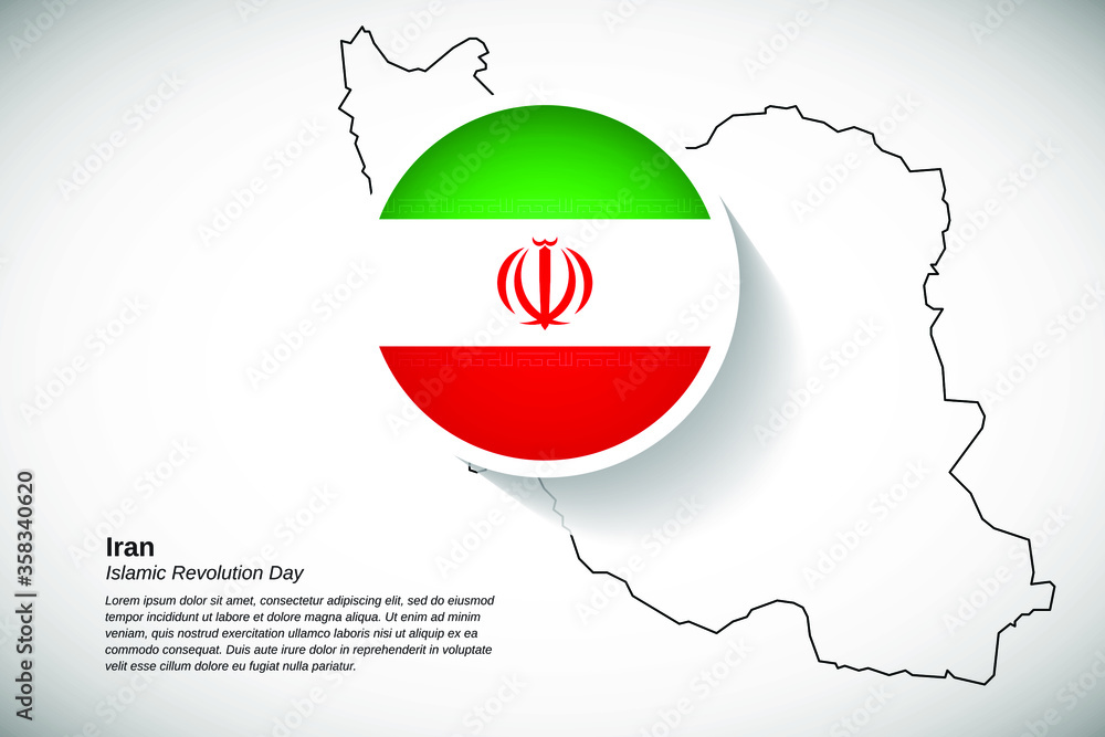 Islamic revolution day of Iran. Artistic country flag of Iran with ...