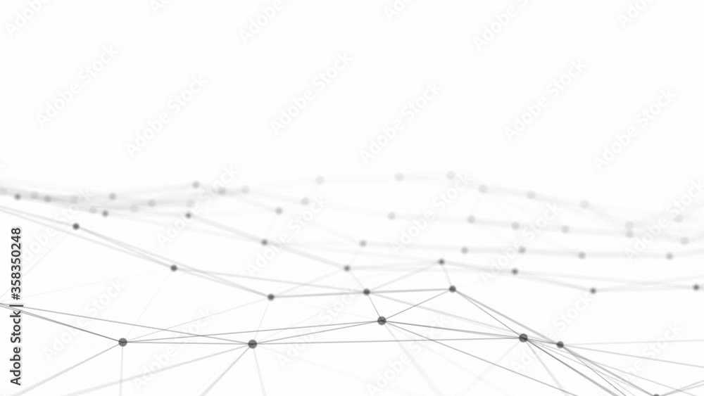Wave pattern of connected network. 4K animation on white background ...