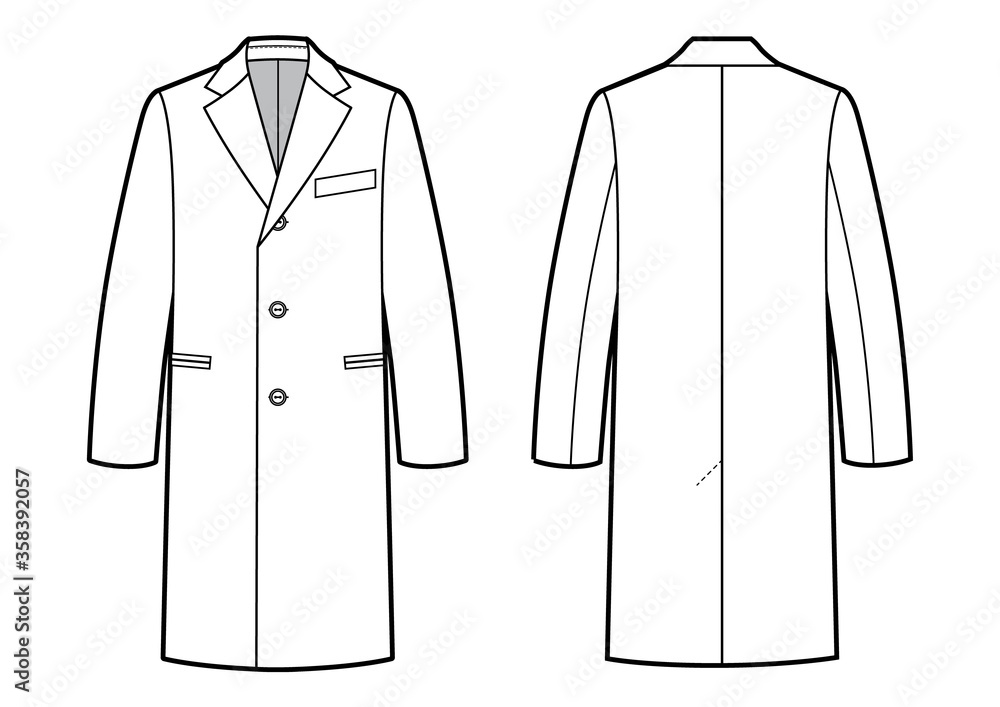Vector illustration of men's coat. Clothes in business style Stock ...