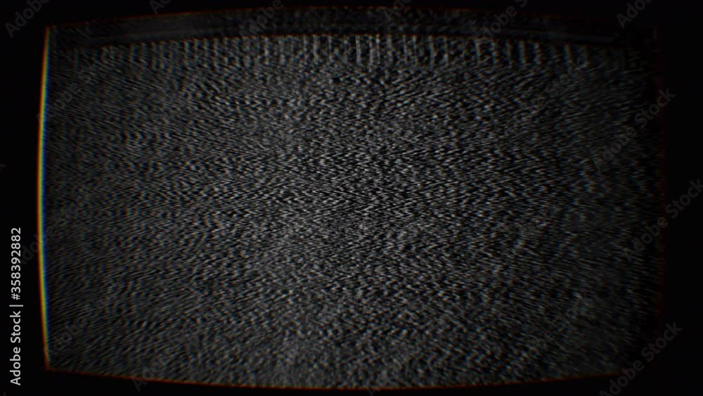 Vintage switch on, turn off television. Analog Static Noise texture ...