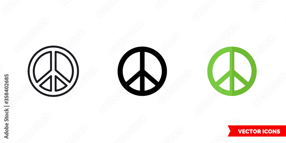 Peace icon of 3 types. Isolated vector sign symbol. Stock Vector ...