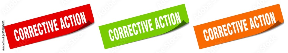 corrective action sticker. corrective action square isolated sign ...