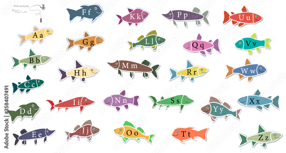 English alphabet. Simple game. Print and play. Education. Letters ...