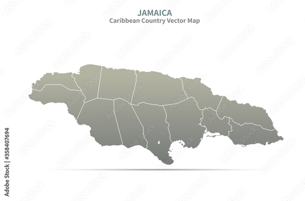 jamaica map. vector of jamaica in caribbean country map. Stock Vector ...