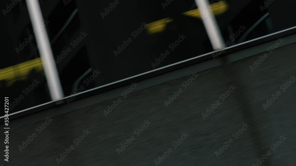 MONTREAL, CANADA - MARCH 14 2019 Dutch angle driving tracking shot of ...