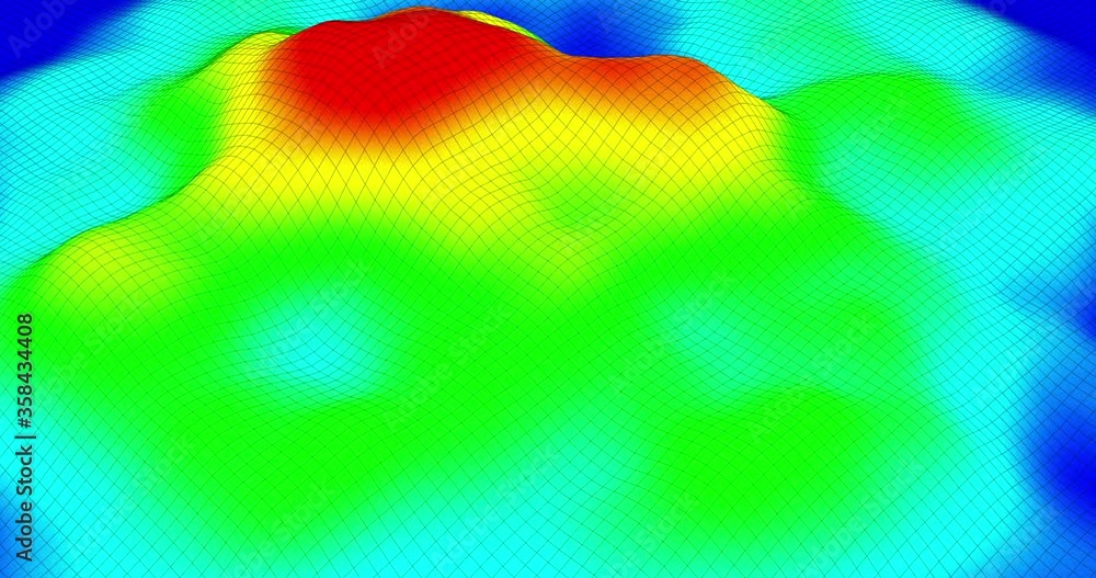 Looping topographic visualization of mountain: gradient shading with ...