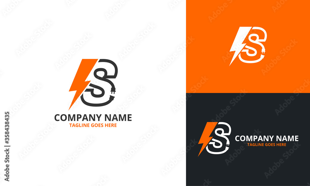 Flash S Letter Logo Icon Template. Illustration vector graphic. Design ...