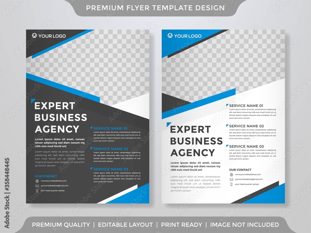 flyer template design with modern and minimalist style Stock Vector ...