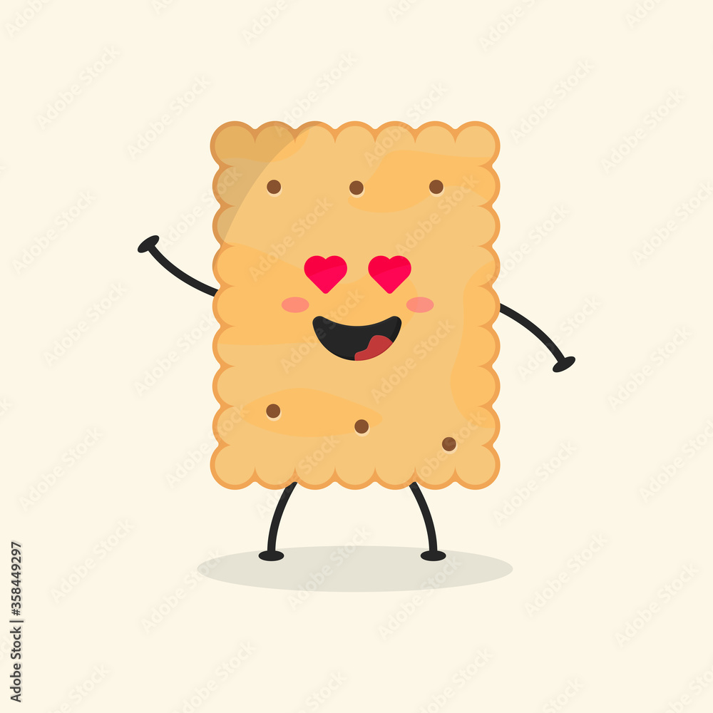 Cute Flat Cartoon Crackers Illustration. Vector illustration of cute ...