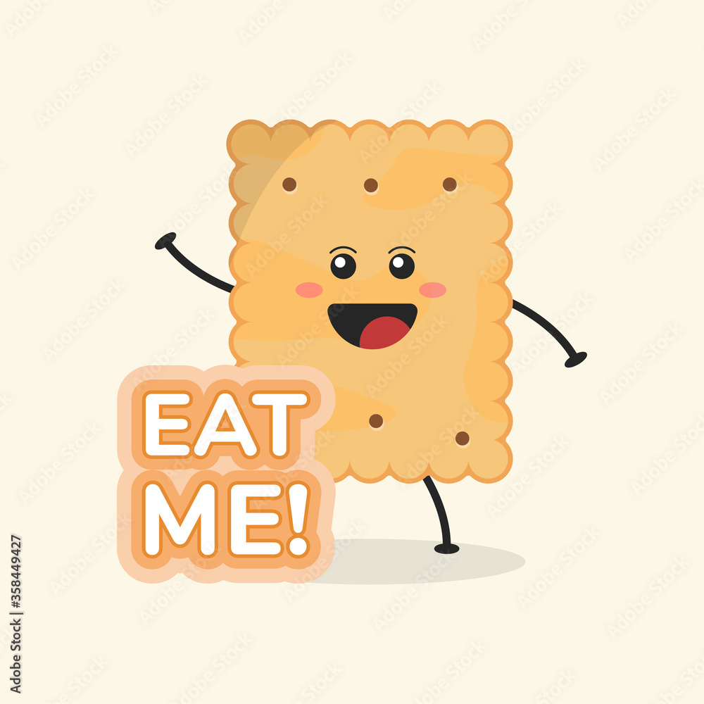 Cute Flat Cartoon Crackers Illustration. Vector illustration of cute ...