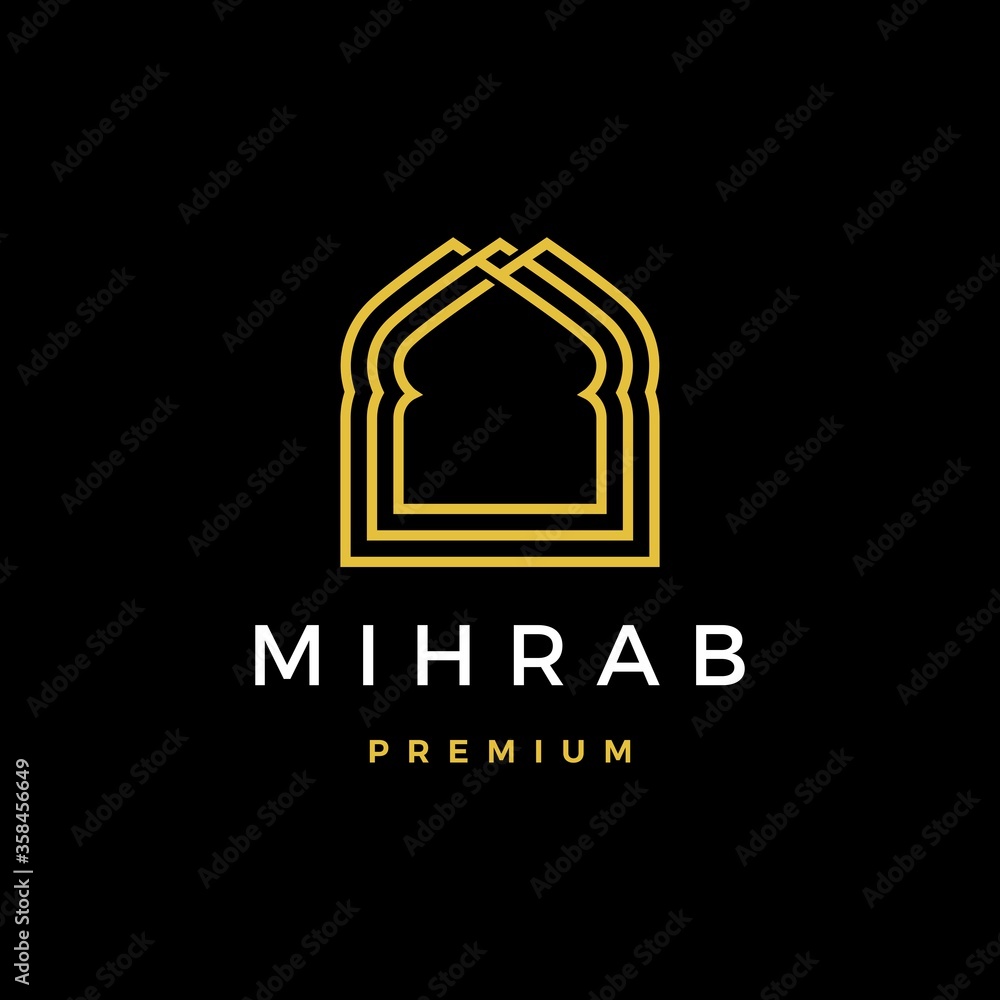 mihrab logo vector icon illustration Stock Vector | Adobe Stock