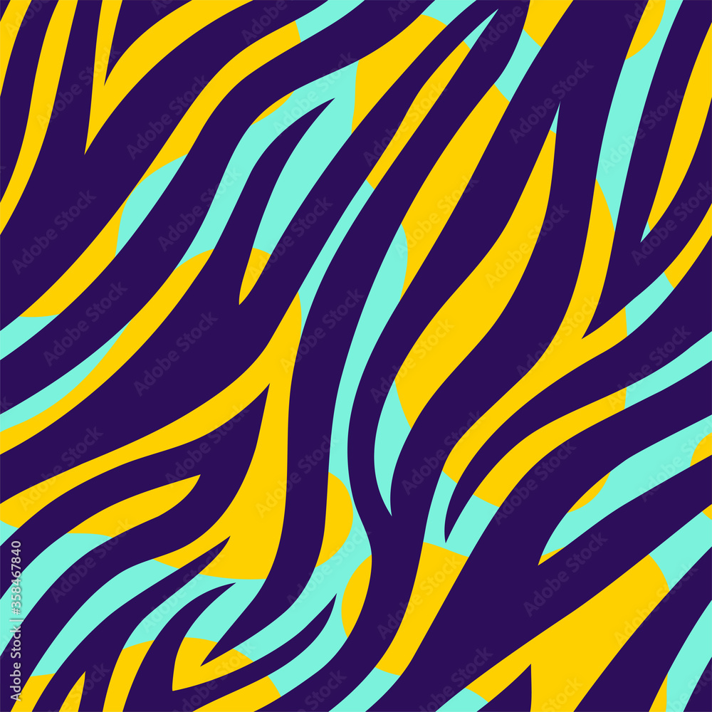 Tiger Skin Wallpaper Blue